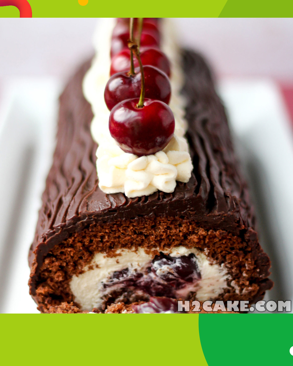 Irresistible Black Forest Roll Cake - H2Cake