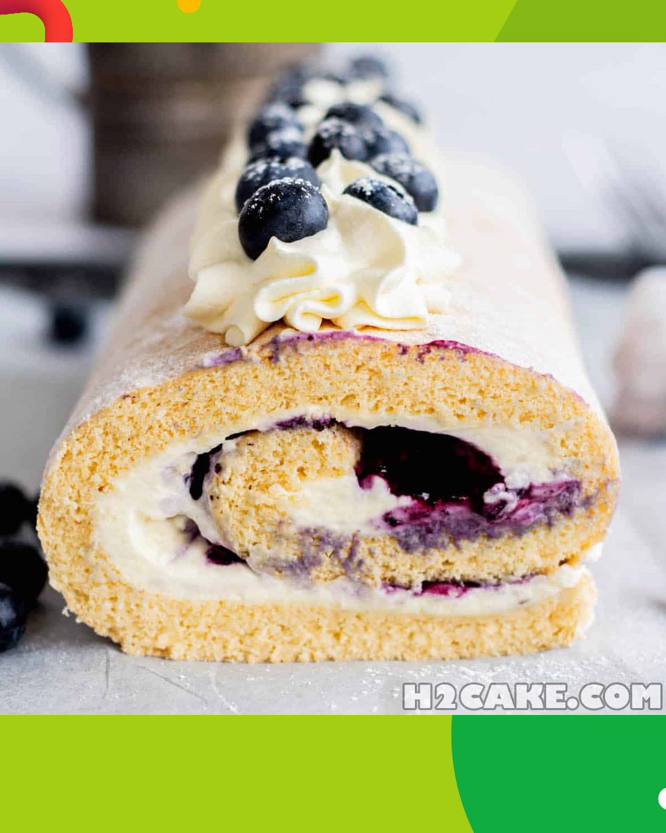 The Ultimate Blueberry Roll Cake - H2Cake