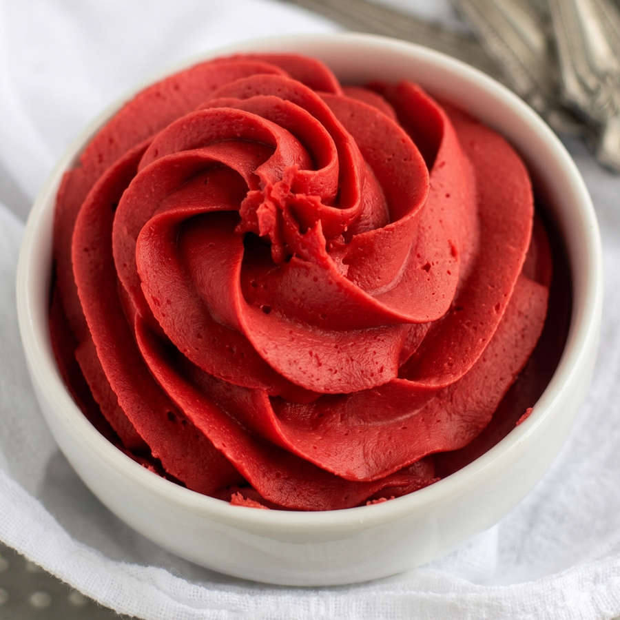 Red Velvet Buttercream Frosting – Smooth, Rich & Perfectly Pipeable